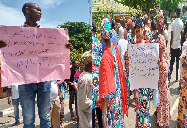 Protest At Apc Secretariat As Party Faithful Demand Removal Of Fct Chair